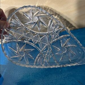 Kitchen | Vtg Pinwheel Glass Carrot Xmas Tree Shape Sectioned Relish ...